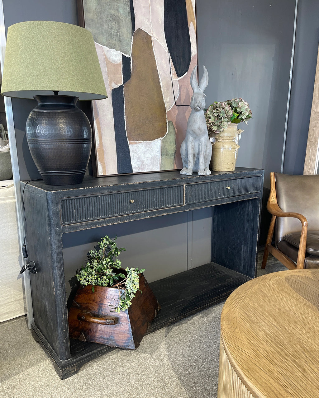 Anchorage Console - Aged Black – Greenslades Furniture