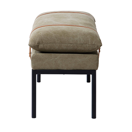 Bayley Bench with Leather Straps - Moss – Greenslades Furniture