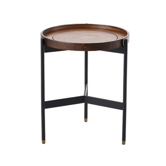 Corelli Round Side Table - Walnut – Greenslades Furniture