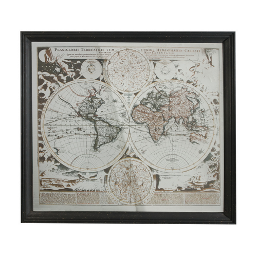 Mirrored Map in Frame – Greenslades Furniture