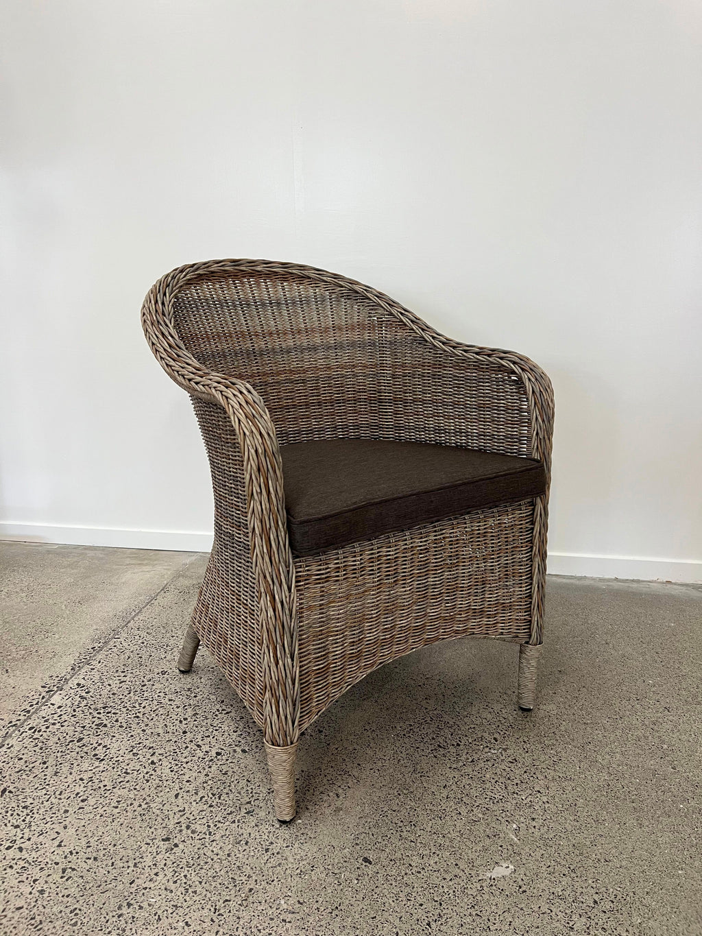 Piha Outdoor Chair - Natural Wicker/Charcoal Cushion – Greenslades ...