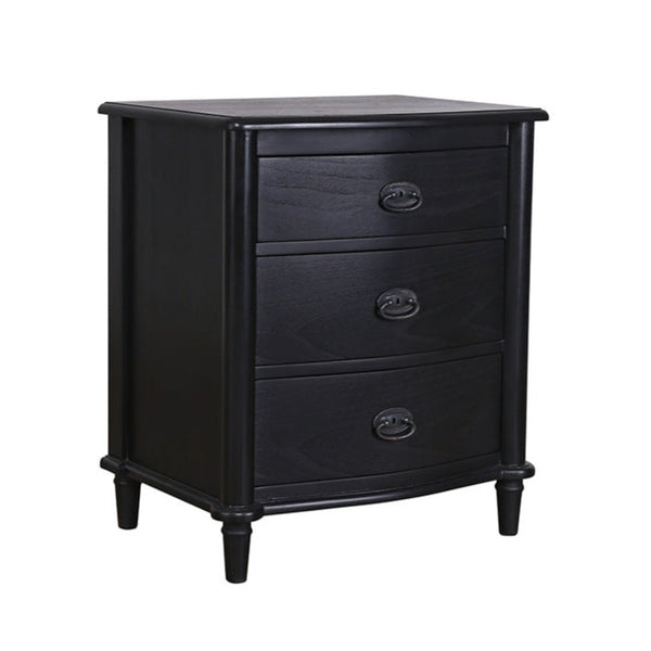 Florence Bedside Table - 3 Drawer - Black – Greenslades Furniture