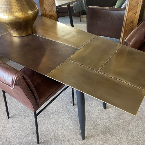Jet Desk in Vintage Brass Finish - *marked* – Greenslades Furniture
